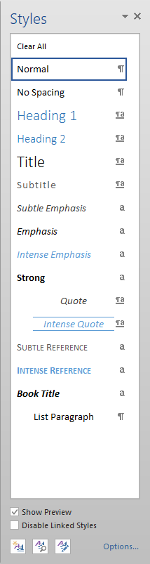 Managing Word Styles